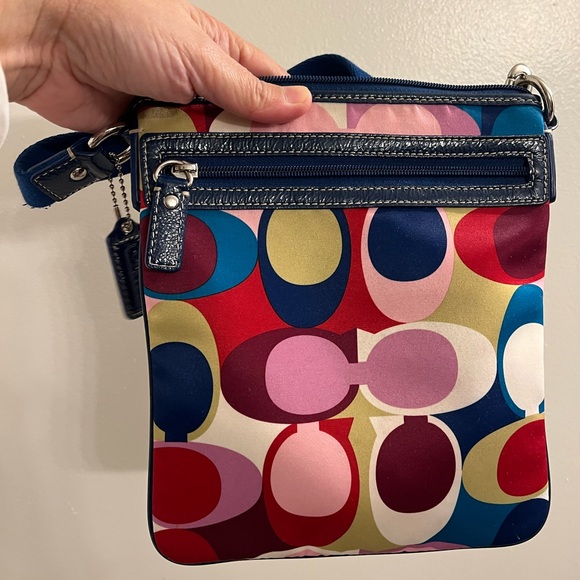 Coach | Bags | Coach Multicolor Silk Fabric Crossbody Bag | Poshmark